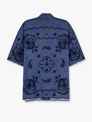 Zimmermann Aster Denim Shirt With All-over Contrasting Embroidery