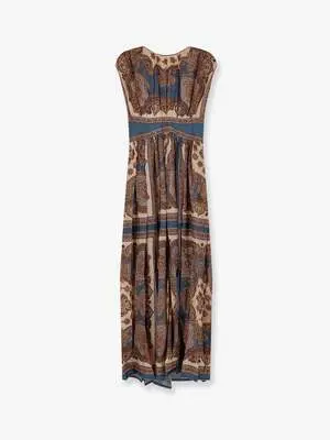 Zimmermann Mahon Silk Long Dress - Brown