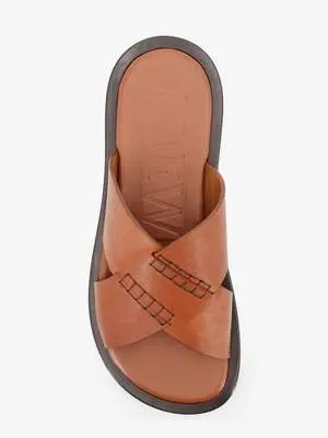 Loewe Flex Leather Sandals With Crisscross Detail