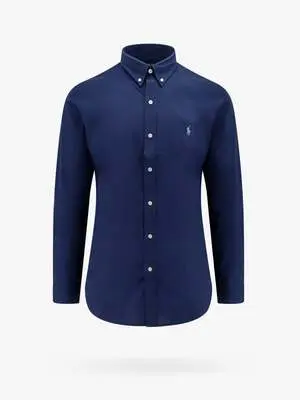 Polo Ralph Lauren Cotton Shirt With Front Embroidered Logo - Blue