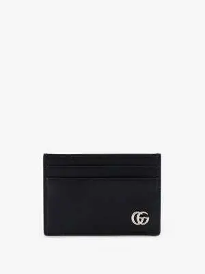 Gucci Gg Marmont Leather Card Holder With Money Clip - Black