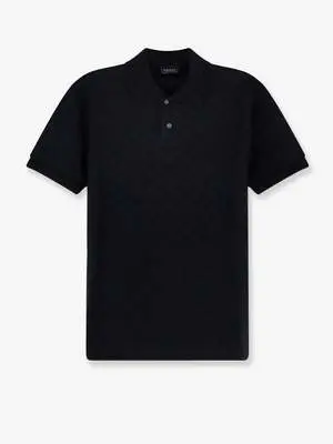 Gucci Gg Viscose Blend Polo Shirt - Black