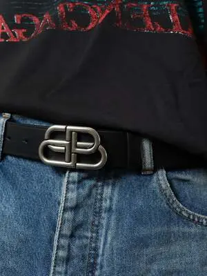 Balenciaga Bb Large Leather Belt