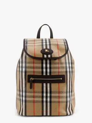 Burberry Highlands Coated Canvas Backpack With Front Logo - Beige