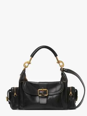Chloé Carry Shiny Buffalo Leather Shoulder Bag - Black
