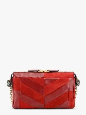 Valentino Garavani Panthea Suede And Leather Crossbody Bag - Red