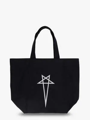 Rick Owens Canvas Handbag With Front Logo - Black