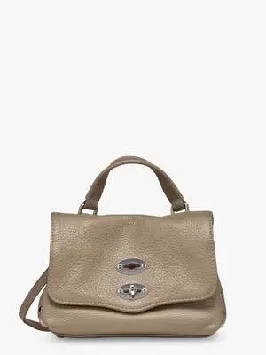 ZANELLATO Postina® Baby Hammered Leather Crossbody Bag Grey