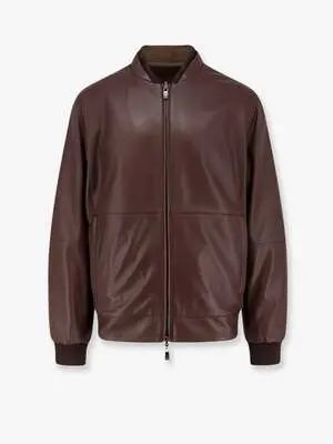 Corneliani Reversible Leather Jacket - Brown