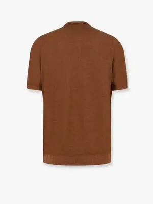 Corneliani Virgin Wool Polo Shirt - Brown