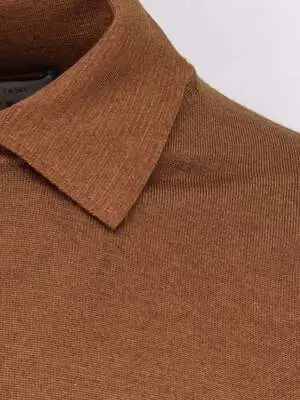 Corneliani Virgin Wool Polo Shirt - Brown