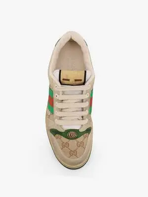 Gucci Screener Gg Supreme Low-top Vintage Leather Sneakers