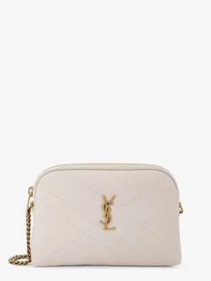 Saint Laurent Gaby Leather Crossbody Bag - White