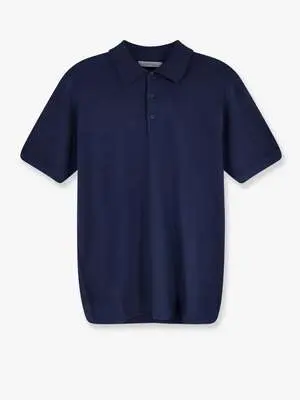 Corneliani Virgin Wool Polo Shirt - Blue