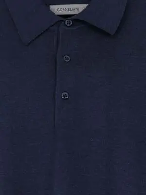 Corneliani Virgin Wool Polo Shirt - Blue