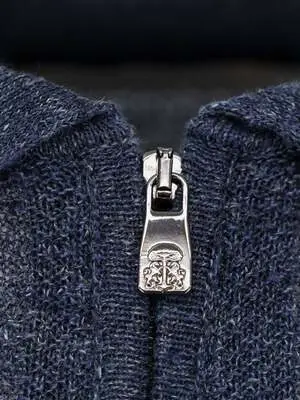 Corneliani Linen And Silk Blend Polo Shirt - Blue