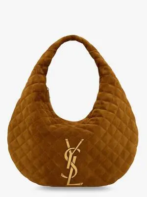 Saint Laurent Icare Hobo Suede Handbag - Brown
