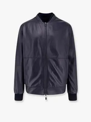 Corneliani Reversible Leather Jacket - Blue