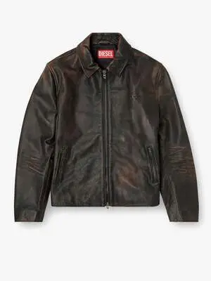 DIESEL® L-amar-wrd Leather Jacket - Brown