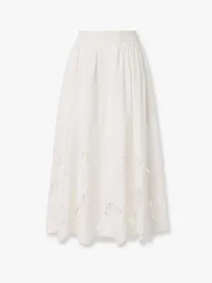 Zimmermann Mahon Cotton Skirt With Embroidered Detail