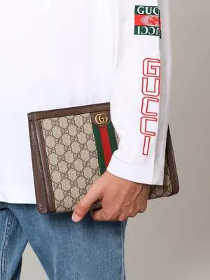 Gucci Ophidia Gg Fabric Clutch Bag