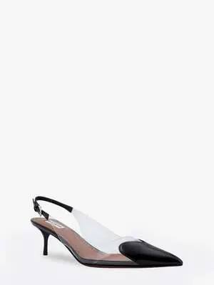 Alaïa Le Coeur Slingback Pvc And Leather Pumps - Black