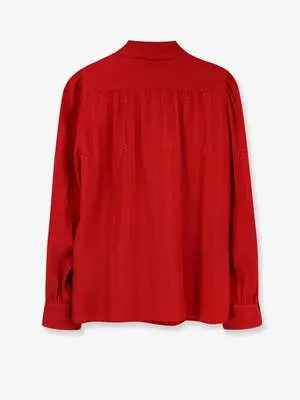 Gucci Silk Shirt With Bow Detail - Red
