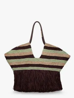 Zimmermann Golden Time Rafia Shoulder Bag With Fringe