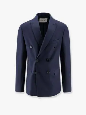 AMARANTO Virgin Wool Blend Blazer - Blue
