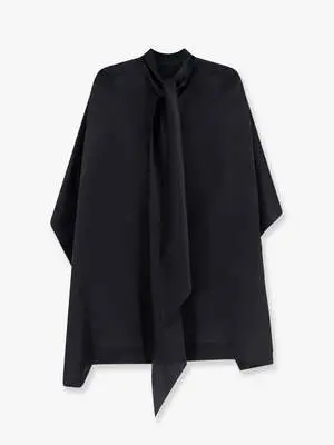 Alberta Ferretti Silk Cape - Black