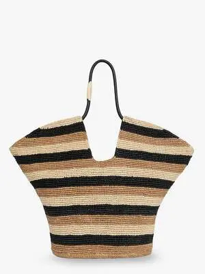Zimmermann Golden Time Raffia Shoulder Bag - Beige