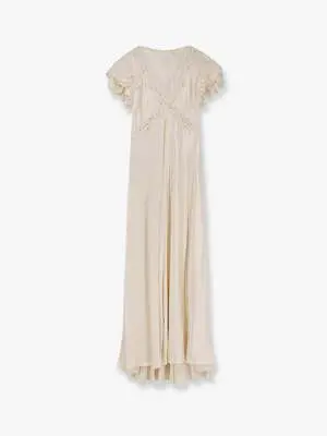 Alberta Ferretti Viscose Long Dress - Beige