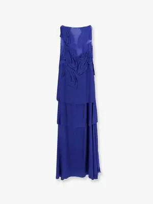 Alberta Ferretti Satin Long Dress