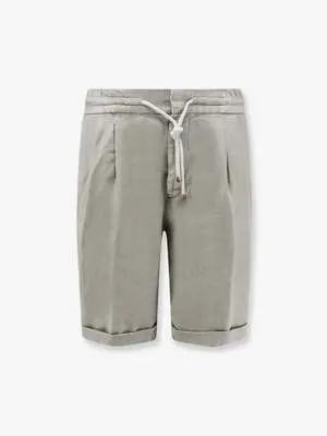 Brunello Cucinelli Linen Bermuda Shorts With Drawstring - Grey