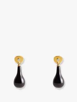 TOTEME Onyx Drops Brass Earrings - Black