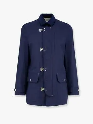Brunello Cucinelli Water-resistant Jacket With Hooks - Blue