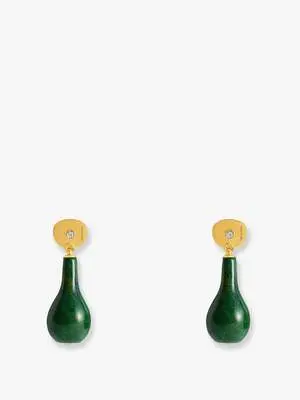TOTEME Jade Drops Brass Earrings - Green