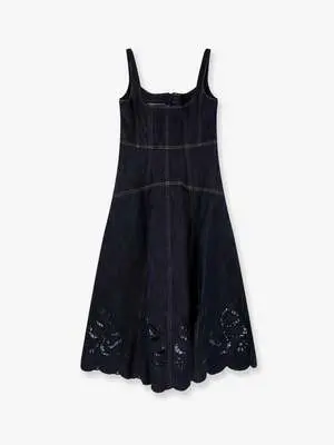 SELF-PORTRAIT Denim Midi Dress