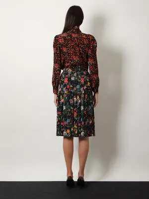 Gucci Printed Silk Shirt With All-over Floral Motif - Black
