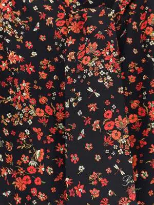 Gucci Printed Silk Shirt With All-over Floral Motif - Black