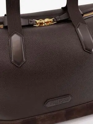 TOM FORD Leather Travel Bag With Suede Inserts