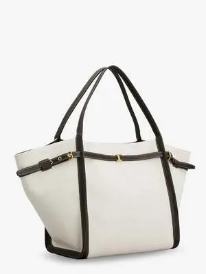 TOD'S Tim Canvas And Leather Medium Shopping Bag - White