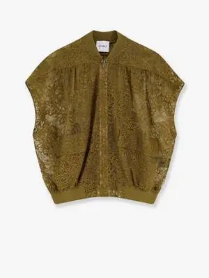 NUDE Sleeveless Lace Jacket - Green