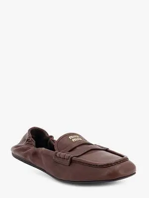 Miu Miu Ruches Leather Loafers