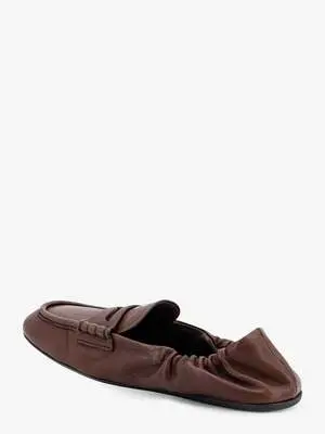 Miu Miu Ruches Leather Loafers