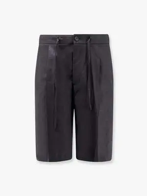 HEVO Torre Lapillo Linen And Viscose Shorts - Black