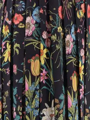 Gucci Silk Midi Skirt With Floral Print