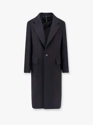 HEVO Virgin Wool Coat With Satin Lining - Blue