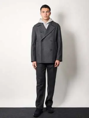 HEVO Double-breasted Virgin Wool Blend Coat