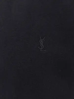 Saint Laurent Cassandre Embroidered Cotton Sweatshirt - Black
